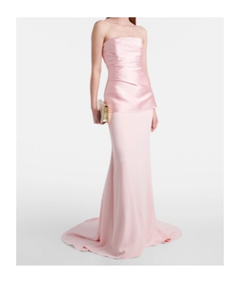 Solace London Alia Strapless Satin Gown