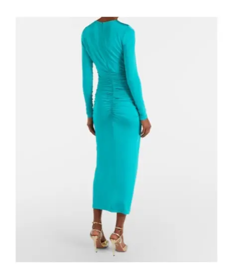 Carolina Herrera Ruched Jersey Midi Dress