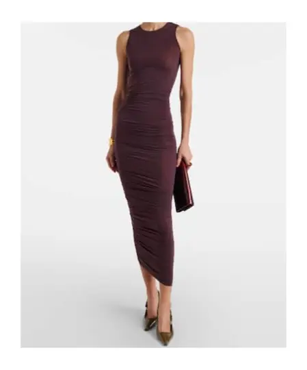 Wolford Ruched Sheer Midi Dress