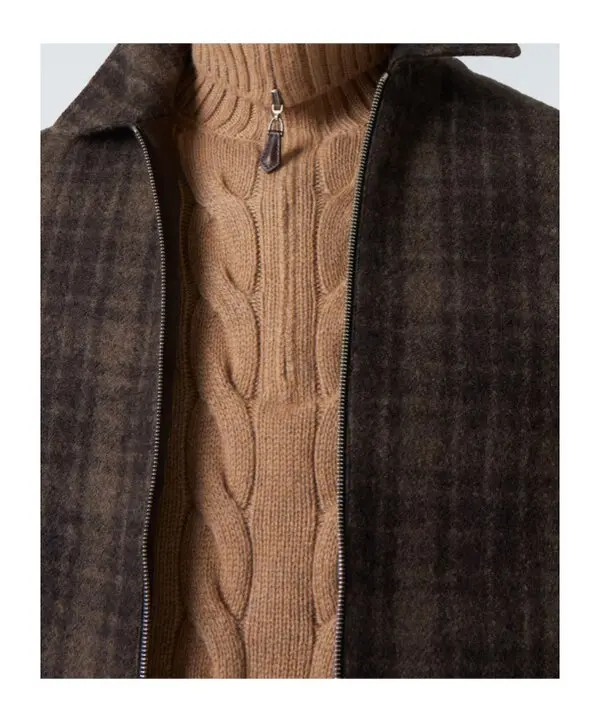 FRAME Checked Virgin Wool Blouson Jacket