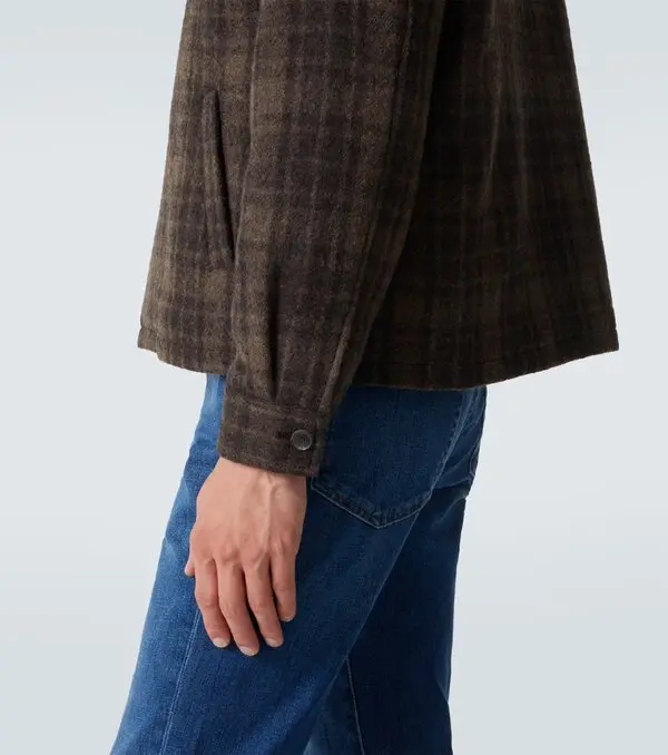 FRAME Checked Virgin Wool Blouson Jacket