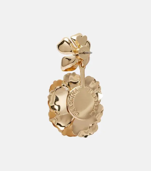 Carolina Herrera Crystal-embellished Floral Drop Earrings