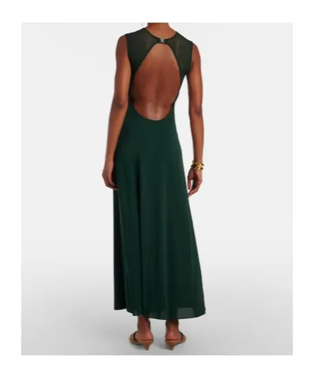 ERES Scene Mesh-trimmed Jersey Maxi Dress
