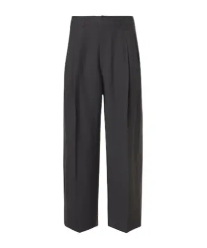 LEMAIRE Pleated Gabardine Wide-leg Pants - Black