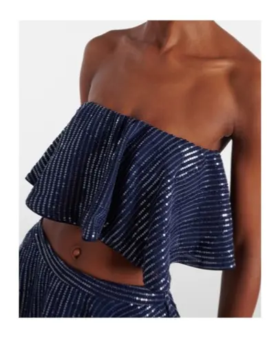 ADRIANA DEGREAS Sequined Cropped Top