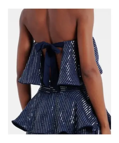 ADRIANA DEGREAS Sequined Cropped Top