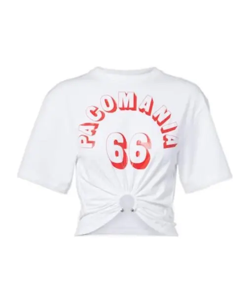 Rabanne Printed Cropped Cotton-blend T-shirt