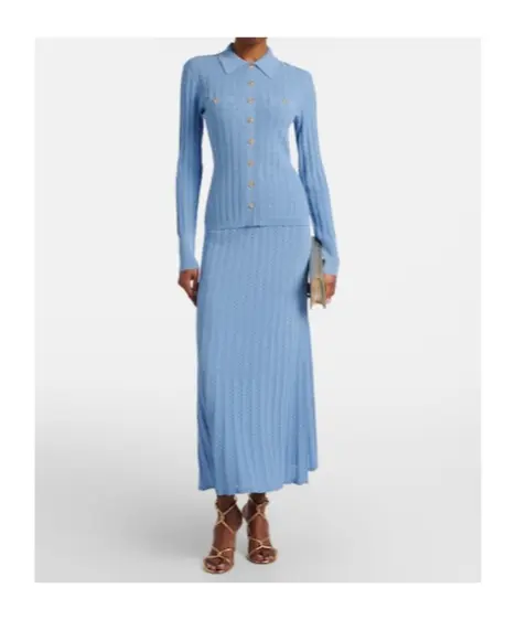 Rebecca Vallance Natalie Pointelle Knit Midi Skirt