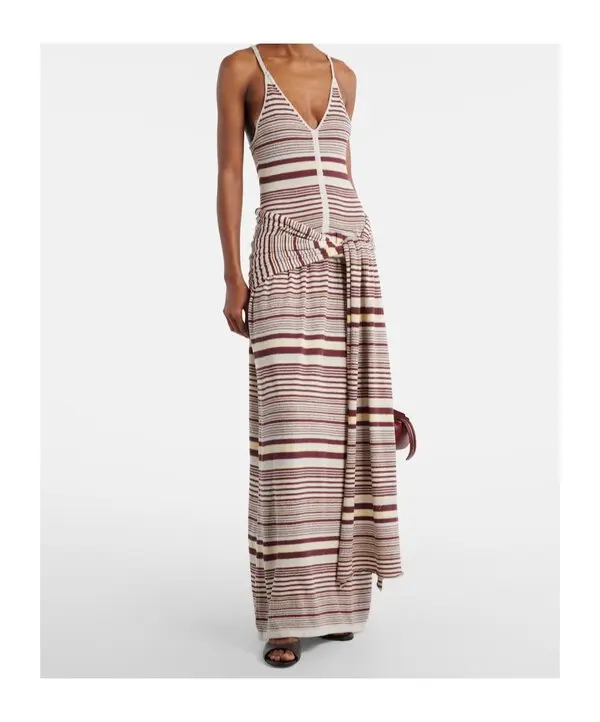 AYA MUSE Aella Knitted Striped Maxi Dress