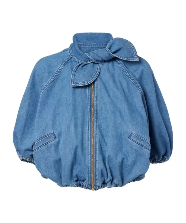 PATOU Tie-neck Denim Jacket