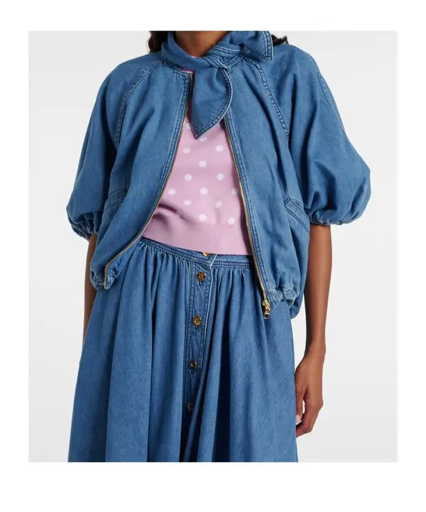 PATOU Tie-neck Denim Jacket