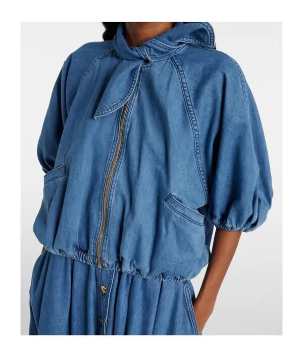 PATOU Tie-neck Denim Jacket