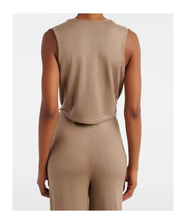 AYA MUSE Esme Cutout Draped Silk-blend Crop Top