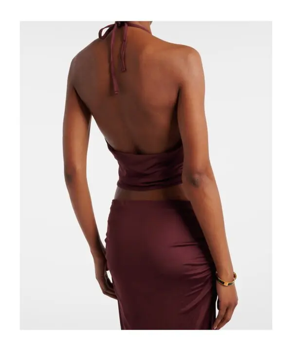AYA MUSE Kaima Draped Jersey Crop Top