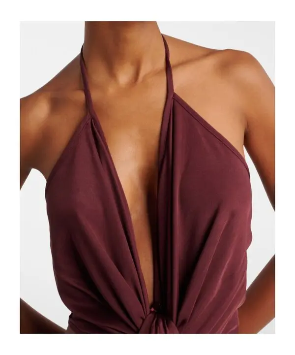 AYA MUSE Kaima Draped Jersey Crop Top