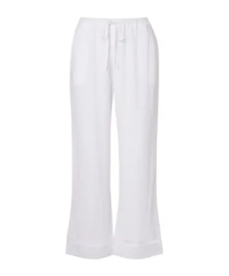 Velvet By Graham & Spencer Cotton Muslin Wide-leg Pants - White