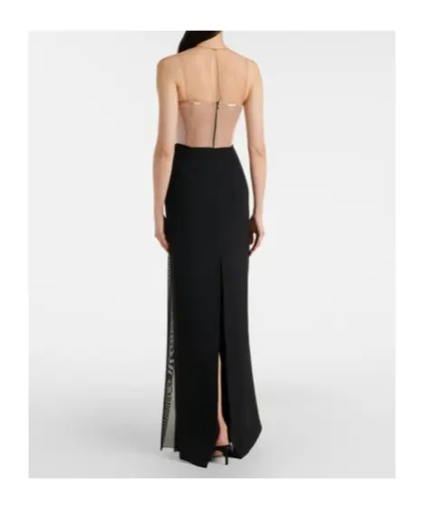David Koma Sequined Paneled Bustier Gown
