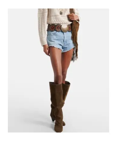 Alanui Denim Shorts With Belt Loops
