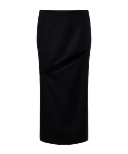 JIL SANDER Cutout Wool And Mohair Midi Skirt - Black