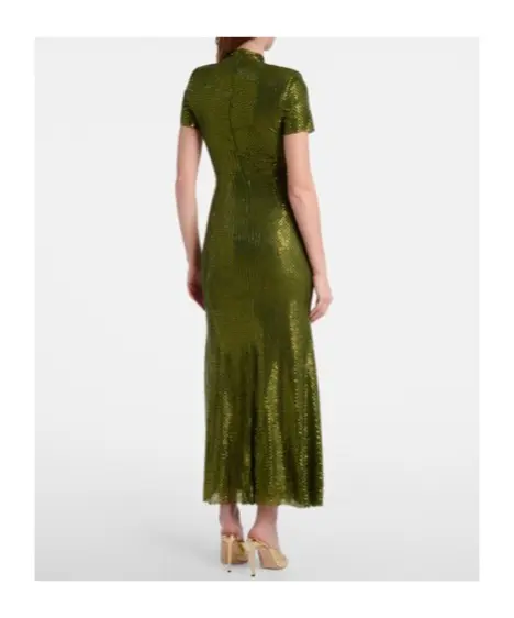 SELF-PORTRAIT Embellished Mesh Maxi Dress