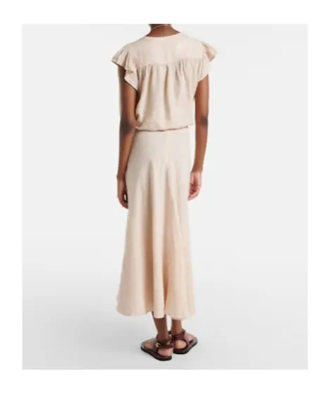 Velvet By Graham & Spencer Malina Linen Midi Skirt