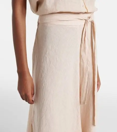 Velvet By Graham & Spencer Malina Linen Midi Skirt