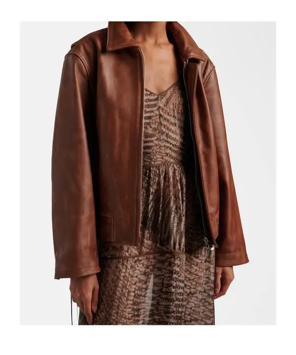 JACQUES WEI Long-sleeved Leather Jacket