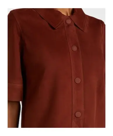 YVES SALOMON Suede Polo Dress