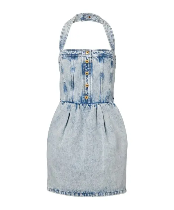 PATOU Halterneck Denim Minidress