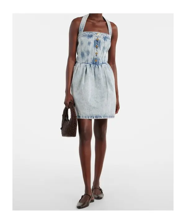 PATOU Halterneck Denim Minidress