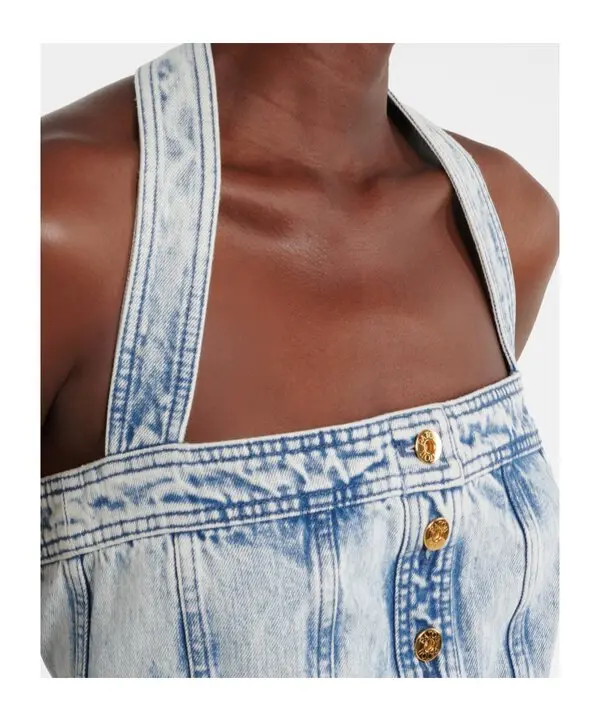 PATOU Halterneck Denim Minidress