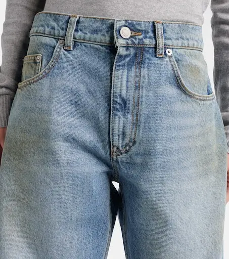 AREA Distressed Embellished Denim Shorts