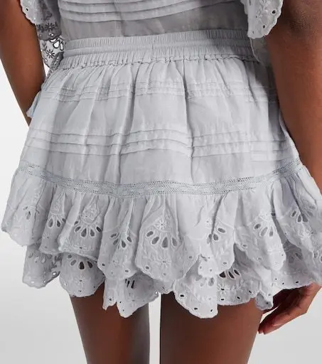 Isabel Marant Étoile Puria Embroidered Cotton Shorts