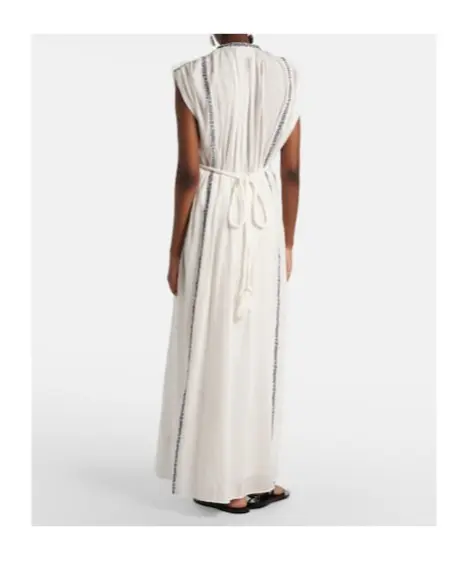 Isabel Marant Étoile Liviane Embroidered Cotton Maxi Dress - White