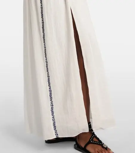 Isabel Marant Étoile Liviane Embroidered Cotton Maxi Dress - White