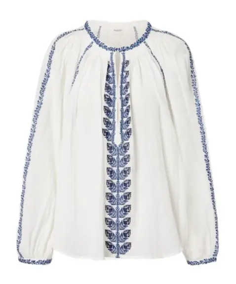 Isabel Marant Étoile Embroidered Cotton Blouse