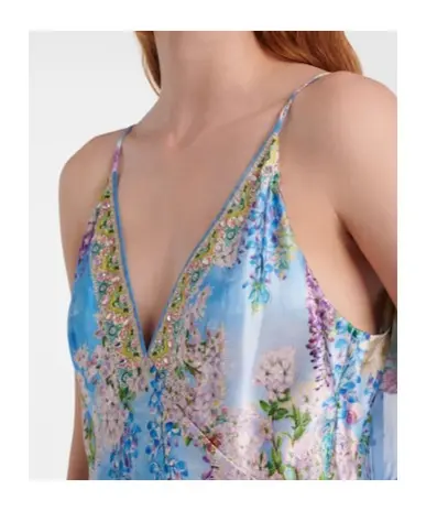 Camilla Printed Silk Slip Dress