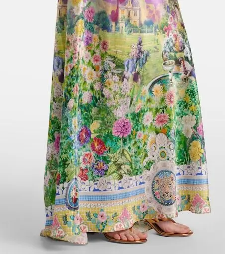 Camilla Printed Silk Slip Dress