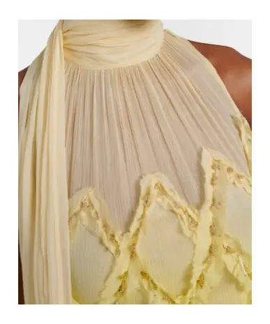 Blumarine Embellished Crepon Maxi Dress