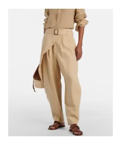 Polo Ralph Lauren Belted Linen Barrel-leg Pants