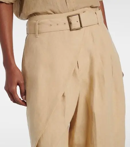 Polo Ralph Lauren Belted Linen Barrel-leg Pants