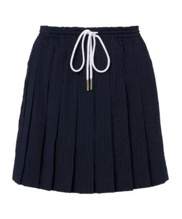 Thom Browne Pleated Striped Wool Miniskirt
