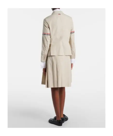 Thom Browne Pleated Cotton Twill Miniskirt