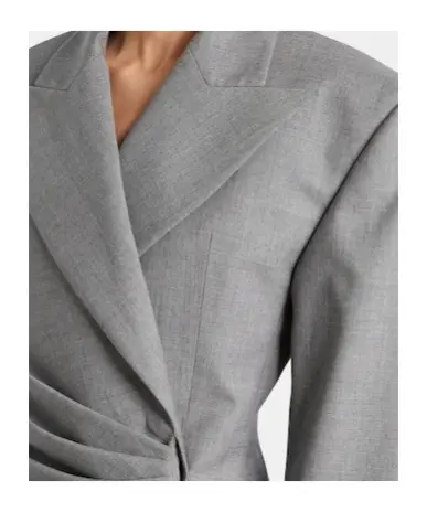 Balmain Draped Virgin Wool Blazer Dress