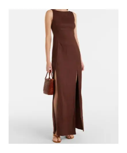 Staud Costa Linen-blend Maxi Dress