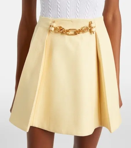 Balmain Chain-detail Pleated Miniskirt