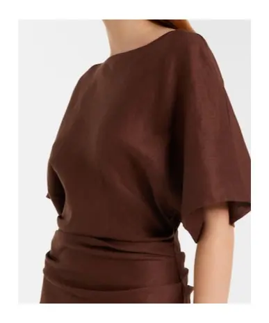Staud Amelie Linen-blend Midi Dress