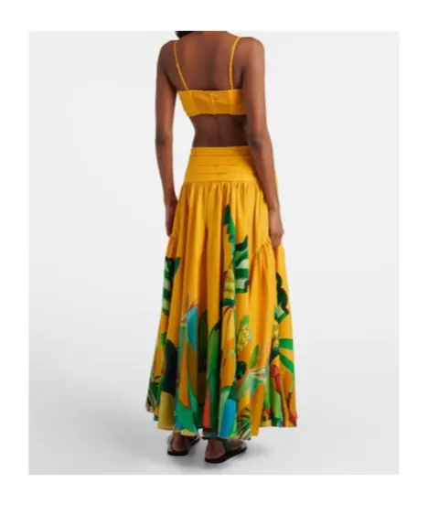 ALEMAIS Mokshini Printed Cotton Poplin Maxi Skirt