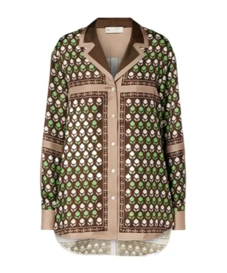 Tory Burch Printed Silk Twill Shirt
