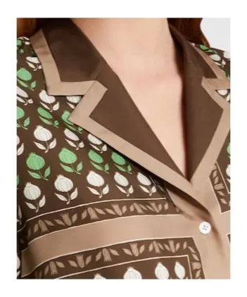 Tory Burch Printed Silk Twill Shirt